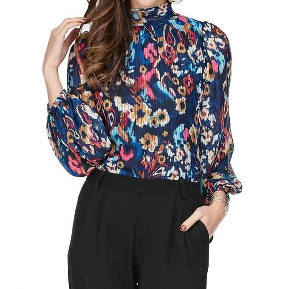 Jade | Tops | New Jade Cinched Neck Blouse In Multi | Poshmark